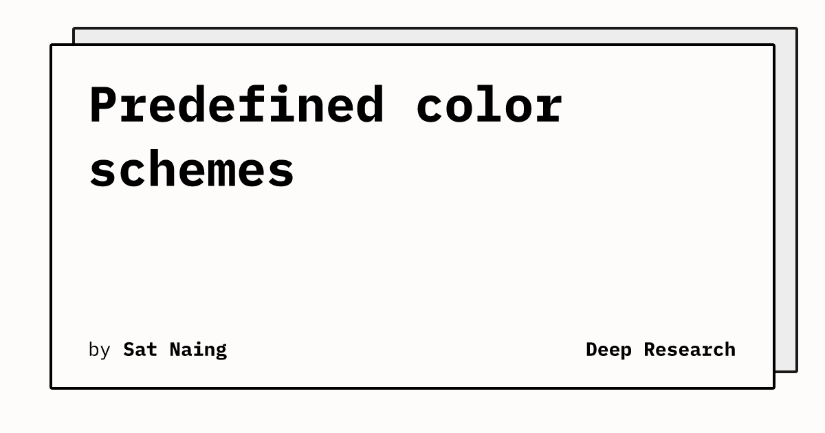 Predefined color schemes | Deep Research
